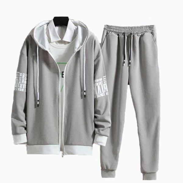 セットアップメンズスエット上下セット大きいサイズパーカー長袖上下セットジャージスポーツウェア春秋服商品詳細素材：ポリエステル90%セット：長袖パーカー＆ロングパンツ２点セット季節：春秋冬カラー：ホワイトパーカー＆ブラックパンツ、黒２点セット...