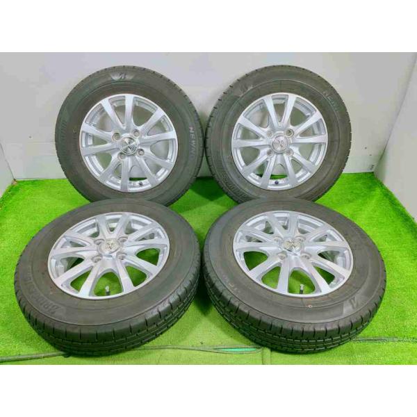 【送料無料】(沖縄、離島は除く) 管理番号:MYG-C16908サイズ:145/80R13 75Ｓ 13x4.00B +43 4穴 100PCDホイール:T.R.Gタイヤ:ブリヂストン　NEWNO年式:2022年製残溝:85%〜90％本数:...
