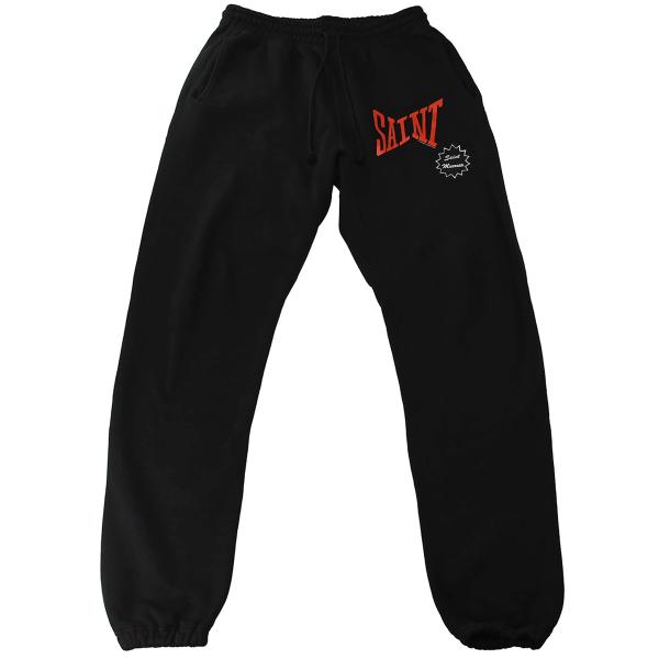 商品名：SAINT MICHAEL　スウェットパンツ フロント ロゴ ボトムス ズボン SAINT Mxxxxxx型番：SM-YS8-0000-042素材：コットンカラー：ブラック（黒）サイズ：【表記】S　【平置き実寸】ウエスト：約36cm...