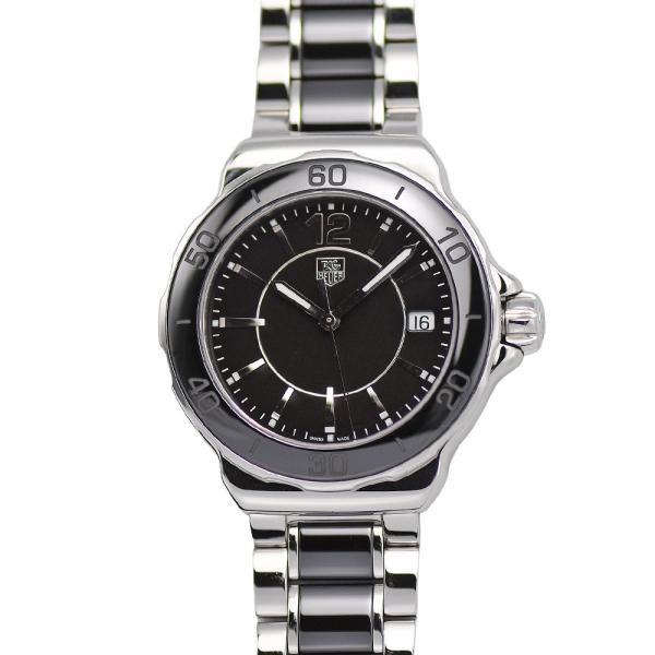 商品名：TAG Heuer　Formula 1型番：WAH1210素材：ステンレススチール／セラミック／サファイアガラスムーブメント：クォーツ防水性能：20気圧／200m防水文字盤色：ブラック仕様：日付表示　固定ベゼル　ねじ込み式リューズ　...
