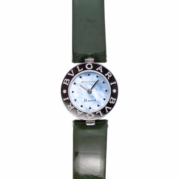 商品名：BVLGARI　B-zero1型番：BZ22S素材：ステンレススチール／サファイアガラス／エナメルムーブメント：クォーツ防水性能：日常生活防水文字盤色：ブルーシェル仕様：リューズレスモデルサイズ：ケース直径：約22mm／腕周り長さ（...