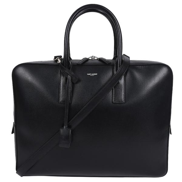 商品名：SAINT LAURENT PARIS　クラシック ミュージアム 2wayビジネスバッグ ハンドバッグ ブリーフケース型番：342606素材：レザーカラー：ブラック（黒）/シルバー金具仕様：【開閉】ダブルファスナー式【内部】ポケット...