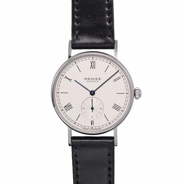 商品名：NOMOS　Ludwig 35型番：LD1A2W2素材：ステンレススチール／サファイアガラス／コードバンレザームーブメント：手巻き　振動数 21600振動　片振り 0.1ms　平均日差 +5秒防水性能：日常生活防水（5気圧）文字盤色...