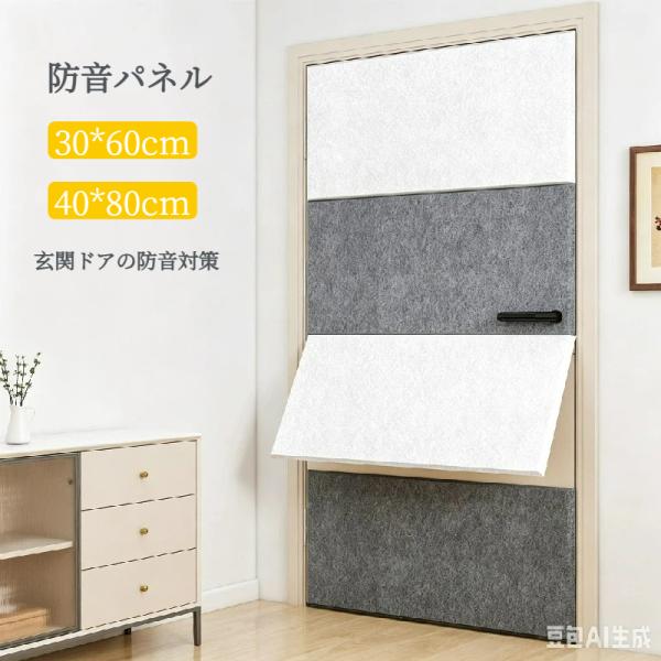 素材：ポリエステル■貼るだけ手軽に防音裏面にテープが付いているため、貼るだけで簡単に防音ができます。■冷暖房の効果もup防音だけでなく断熱効果も見込めるため、夏も冬も活躍します。■お洒落なデザインシンプルなデザインのためお部屋の雰囲気を邪魔...