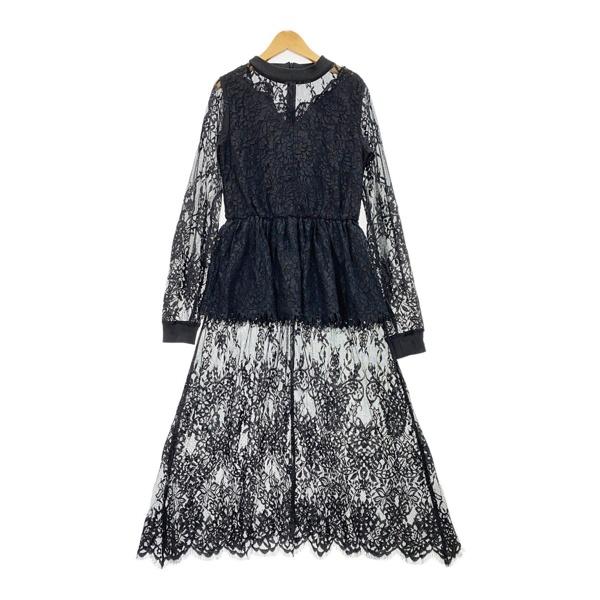 AMERI LACE LAYERED DRES レース レイヤード ドレス 0282540780 ワンピース ロング フレア 透け感 オケージョン 二次会