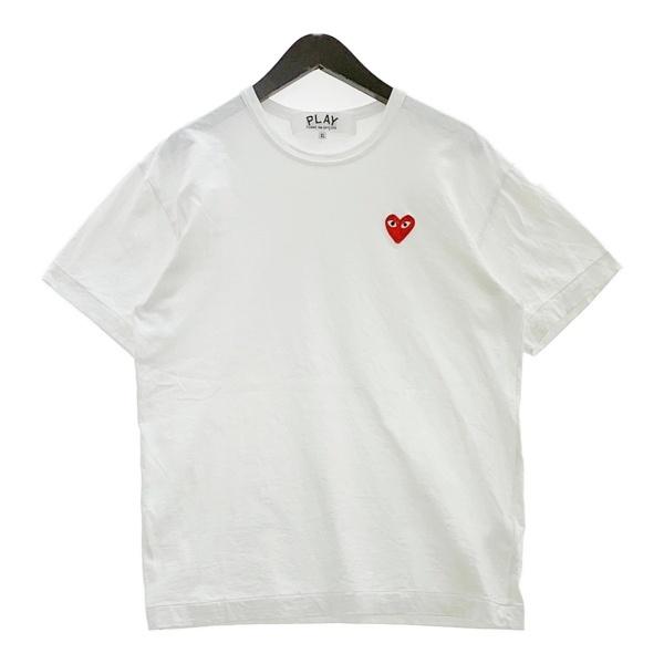 PLAY COMME des GARCONS プレイコムデギャルソン Tシャツ 半袖 カットソー 赤ハート ワッペン AD2024 AX-T108 シンプル