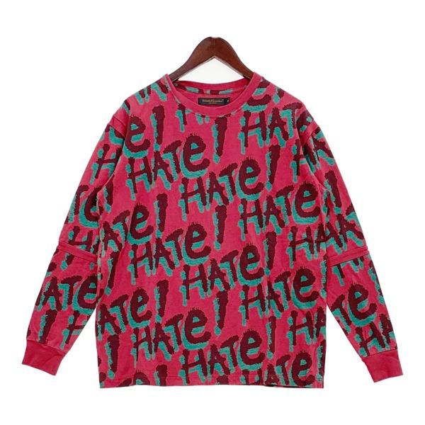 UNDERCOVER アンダーカバー 03AW paper doll期 Hate 長袖 カットソー ロンT Tシャツ 総柄プリント 古着 カジュアル V261