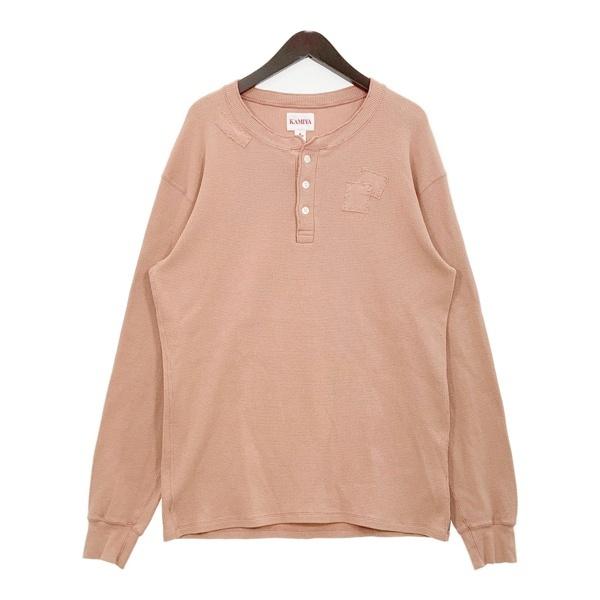 KAMIYA カミヤ ワッフルニットヘンリー長袖Tシャツ カットソー BORO 日本製 G15LT091