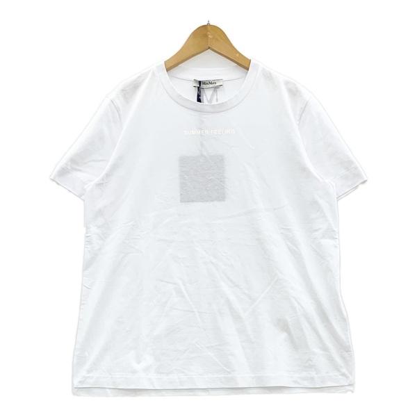 S MAXMARA エス マックスマーラ Tシャツ 新品同様 LUSSO サマー フィーリング コットン ロゴ 半袖 カットソー カジュアル