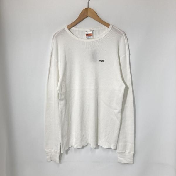 SAINTMICHAEL セントマイケル サーマルロングスリーブTシャツ SM-HR8-0000-038 ロンT カットソー 長袖 クルーネック ワッフル生地 ロゴ 刺繍 ストリート