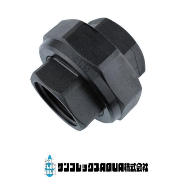 ユニオン　F×F　（F：BSPTメスネジ） KU-20 3/4"×3/4"  a:46.0mm b:34.0mm c:51.0mm材質：ポリアミド（ガラス繊維強化ナイロン6）耐圧：サイズ6〜50mm　20℃　1.6MPa耐圧：サイズ63〜7...