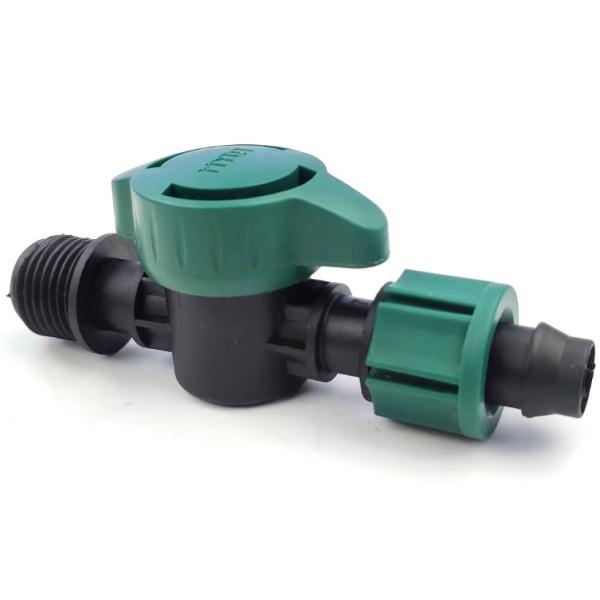 点滴チューブ継手　ナット式スタートバルブ16mm×3/4ドリップ・スプリンクラー国内点滴チューブに使用可能