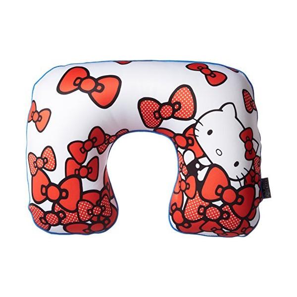 たっぷりのリボンがPOPでかわいい「リボン柄」。ハローキティの"トラベルシリーズです。おしゃれに可愛く旅したい女性にぴったりのアイテムです。肌触りの良いジャージ素材で、移動時間もリラックスできるエアピロー！裏側は単色カラー。カバーは取り外し...