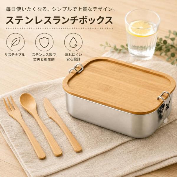 サイズ：800ml、1200ml、1500ml【商品の特徴】1. 上質ステンレス本体＋天然木蓋 シンプルおしゃれデザイン食品グレードステンレス素材を採用、におい移りや汚れが付きにくく衛生的。優しい風合いの天然木蓋が温かみのある雰囲気を演出し...