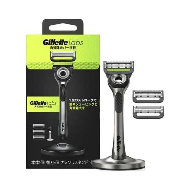 【商品仕様】メーカー：P&amp;Gブランド：Gillette（ジレット）シリーズ：Gillette Labs（ジレットラボ）刃数：5枚刃内容量：本体1個、替刃3個、マグネットスタンドJANコード：4987176168467