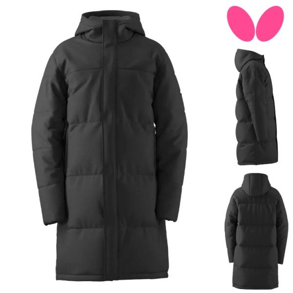 膝周りまで温かく包み込むロングコートです。保温性に優れる素材を使用し、表生地にはっ水加工を施しました。寒い日の屋外移動や試合前の待機にお勧めです。■商品名  バタフライ　BTY・ロングコート 46780トレーニング（男女兼用）  ■カラー　...