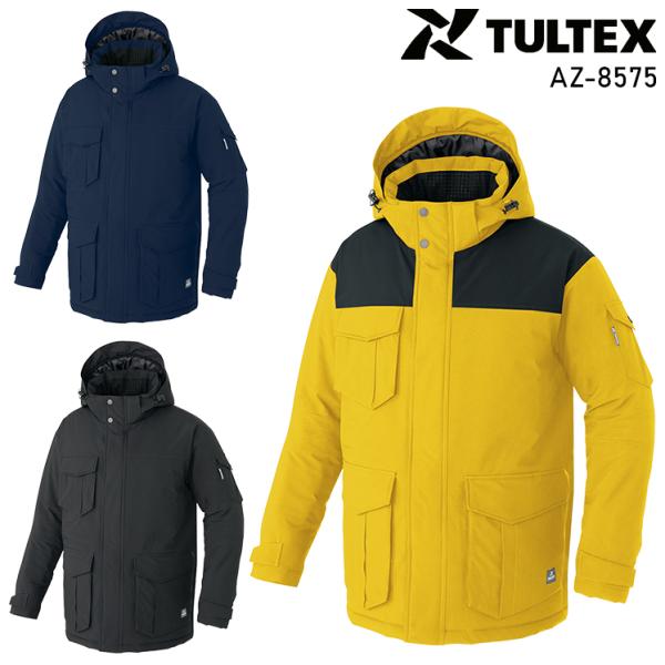 作業服・作業着・防寒着アイトス AITOZ  AZ-8575防寒コート■シーズン秋冬用■素材表地：ストレッチPUラミネート 平織り ポリエステル100%裏地：タフタ ポリエステル100%中綿：ポリエステル96%・合成繊維4%■機能反射材使用...