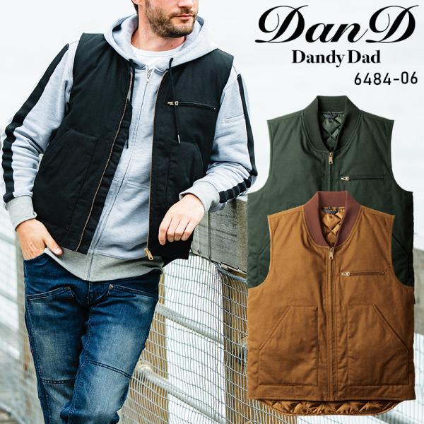 桑和 Dandy Dad  6484-06防寒ベスト■シーズン秋冬用■素材表：綿98%・ポリウレタン2%中綿：ポリエステル100%裏：ポリエステル100%■機能ストレッチ野帳ポケット撥水キルト加工フロントファスナー：金属ファスナー：樹脂■そ...