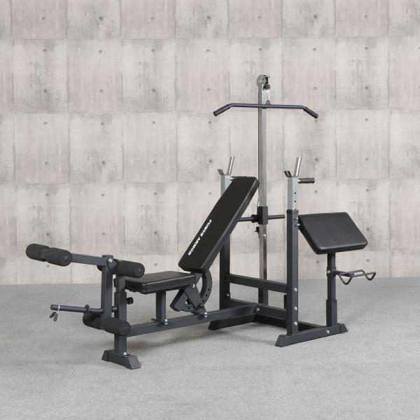 マルチアジャスタブルプレスベンチは、ホームジムに最適なオールインワントレーニングベンチです。フラットベンチ・インクラインベンチとしても使用可能でダンベル・バーベルトレーニングに最適。ベンチプレス、ラットプルダウン、レッグエクステンション＆レ...