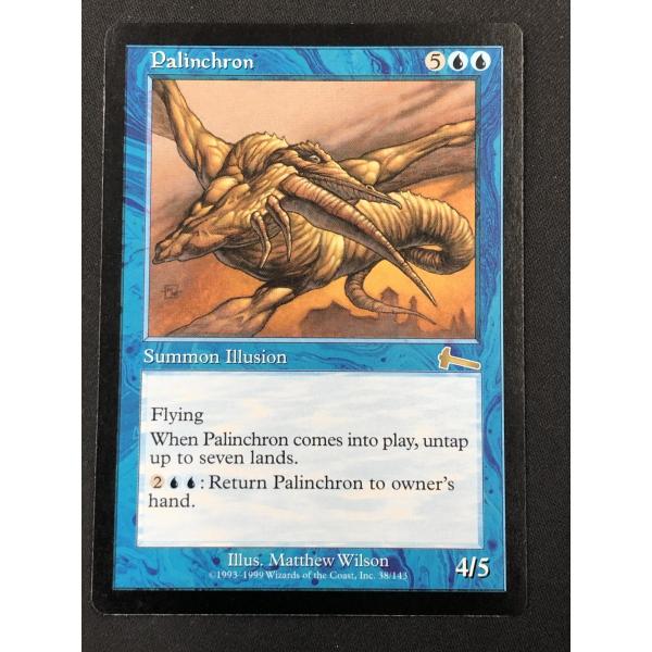 〇Magic: The Gathering【ウルザス・レガシー】収録●レアリティ:レア●カード名：パリンクロン/Palinchron飛行パリンクロンが戦場に出たとき、土地を最大７つまでアンタップする。(２)(青)(青)：パリンクロンをオーナ...