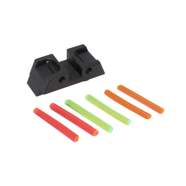 This aluminium sight is made by precision CNC machines.  It fits Glock 17 Gen5 (T.marui).  It has 3 colours of fiber opt...