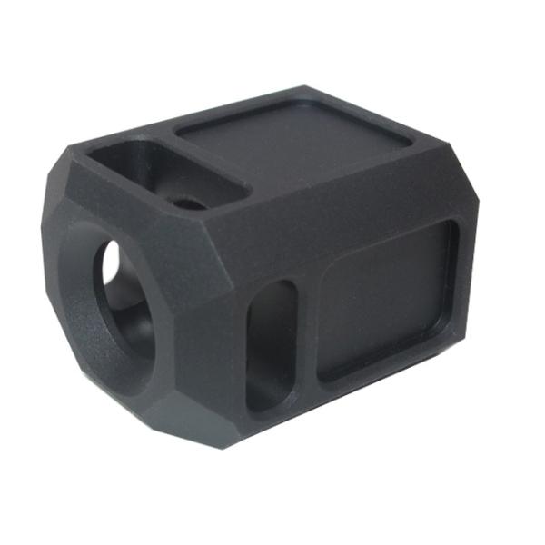 This aluminium comp is made by precision CNC machines and has matt black hardcoat-anodized finishing. It fits Glock 17 G...