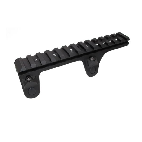 This 6061 aluminium extended Picatinny rail optic mount is made by precision CNC machines with matt black hardcoat-anodi...