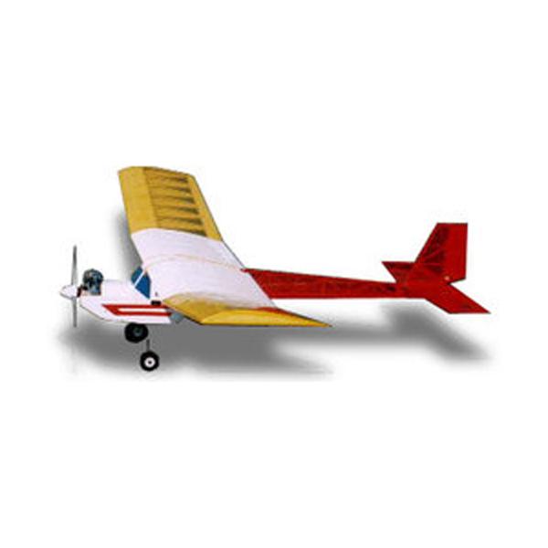 モスキートモス号は超低速飛行を目的として設計されたラジコン機です。低速飛行を目的として設計する場合はなるべく機体重量を軽くし翼断面を大きく、つまり翼面荷重（全備重量÷翼面積）を少なくすることが第一条件で、この方法がもっとも単純で効果のある方...