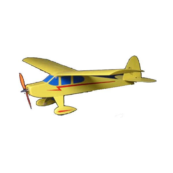 スカイパピィは、スチレンペーパーとバルサ材を組み合わせた構造の、小型で軽量な電動ラジコン飛行機です。高翼軽飛行機タイプのスタイルで、自立安定性が高く、全備重量は160g前後で仕上がります。翼面荷重は15g/dm2台で、フラップ付きフラットボ...