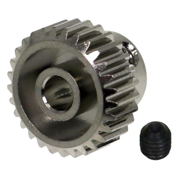 ☆超高精度削り出し軽量ジュラ製ピニオンギヤです。 特殊硬質メッキ加工が施してありＨＶ６２０表面硬度を実現！ ・ピッチ数・ギヤ歯数の打刻印あり ・セットスクリュー穴２ケ(もしもネジ穴がなめてもＯＫ) ・セットスクリュー１ヶ付※画像はイメージです