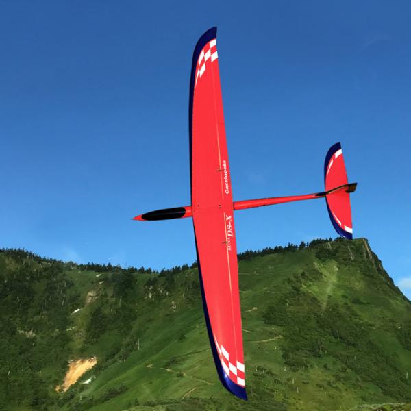 超高速飛行をターゲットに機体各部を強化した「ルナDS-X」時速500km超えをターゲットに高速飛行に耐える強度を確保。荷重の掛かる主翼は、ノーマル単層(一部3層)の繊維積層を5層に。繊維の方向は贅沢な45度積層。カーボン、ケブラーを使用。胴...