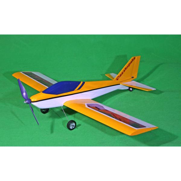 航空法登録の必要の無い100ｇ以下の飛行機で、グライダーに続き新発売します。玩具ではなく上級マニヤにも満足できるようにオールバルサ製でしっかりした舵の効き、飛ぶだけでなく軽いパターンもできる性能に仕上げました。機体のフラツキを抑える翼端に搭...