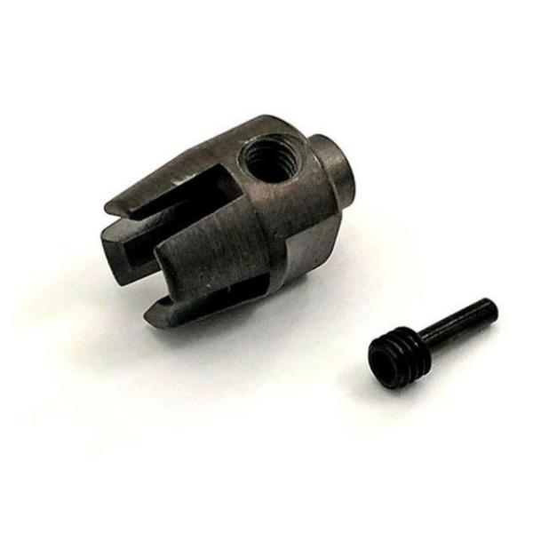 FAZER MK2用オプションパーツ。FZ02全車種に適合。FZ02及びFZ02L、FZ02L-Bシャシー用リヤセンターシャフトカップ。 高精度、高強度なスチール製削り出しカップ。標準のプラスチックカップに比べて飛躍的に耐久性がアップする。