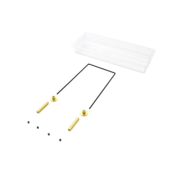 ファントムEP 4WD用ポリカーボネイト製ウイング。ゴールドアルマイト済みウイングホルダー付き。装着する事でリヤタイヤのグリップが上がり、高速域での直進とコーナリングの安定性がアップする。