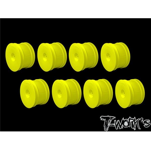 T-Work&amp;#39;s製のEPバギー用リヤホイール 8個入です。アソシ B6.1〜6.4/アソシB74〜B74.1/ヨコモ YZ2/ヨコモYZ4-SF系/KYOSHO RB7/HB D418などのマシンにフィットします。