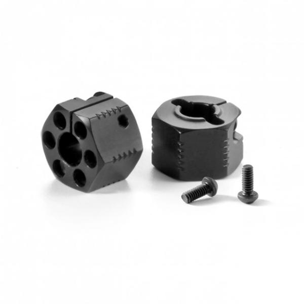 CNC-machined 12mm wheel hubs with +3.75mm offset for wider track-width, made from Swiss 7075 T6. Strategically machined ...