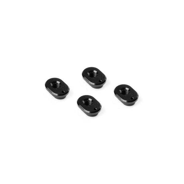 Alu eccentric bushing for caster adjustment. Allows for 3 degrees of front caster, as well as for the rear in two steps,...