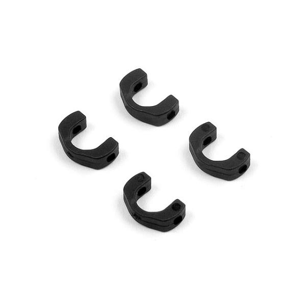 Low friction 3.5mm drive pin clips for protection and cushioning of drive shaft pin in diff outdrives. Set of 4. For use...