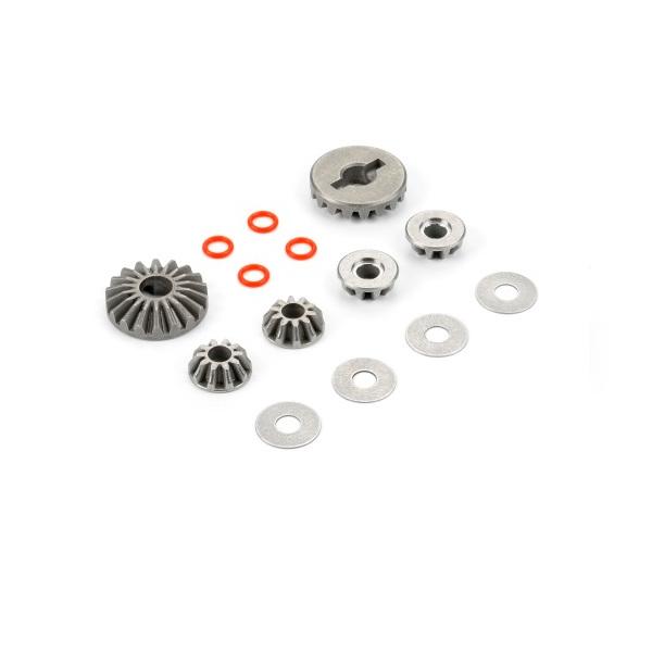 Redesigned diff bevel &amp; satellite gears with groove for O-rings which create a self-locking effect of the diff which...