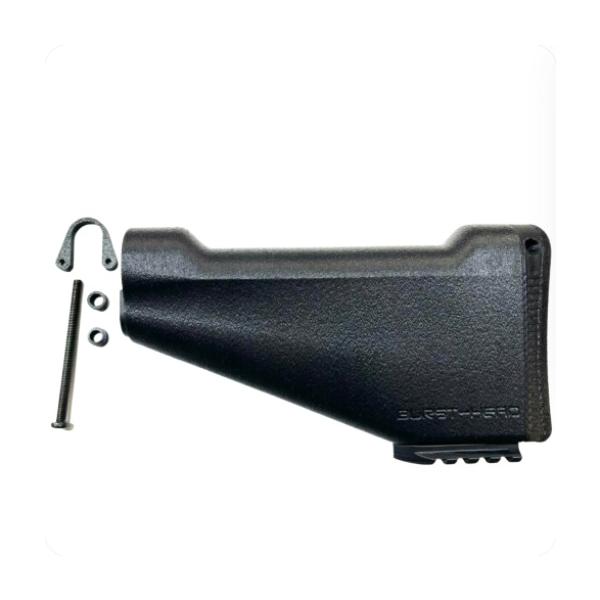 M4スタンダードロアフレームに取り付け可能。小型軽量なカスタム固定ストック。大容量バッテリースペースで、各バッテリーも余裕で収納可能！チークパッド部分が一段下がっており、エイミングのしやすさが向上しているのが特徴。ストックも大きくなったこと...