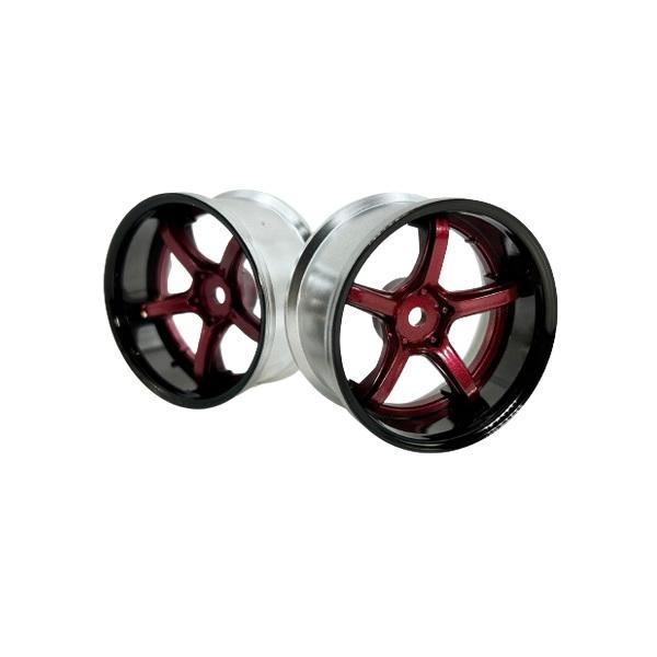 ブラックリムにディスク面のキャンディレッドが引き立つEMOTION 2ピースの圧倒的な存在感！T5Rの持つスポーツ性！2ピースホイールの持つマッチングの美しさ！そしてディープコンケイブを主張する最大限に反り立つスポークスタイルでダイナミック...