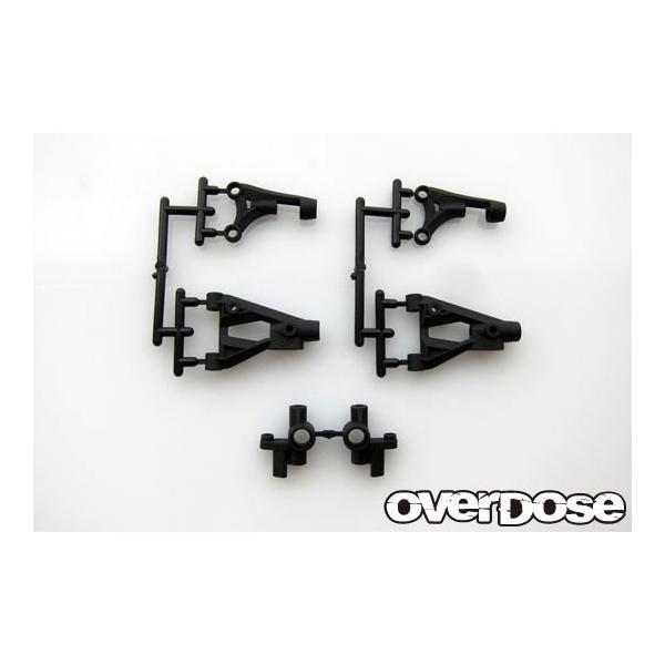 今まで以上にスリムな形状とすることで大舵角時のホイールやタイヤとの干渉を防ぎ、 さらにショック取付位置の見直しと追加で今まで以上に使い易くなりました。またアッパーアームはキャスターアングルを大きめに設定できるように新設計。最適なジオメトリー...