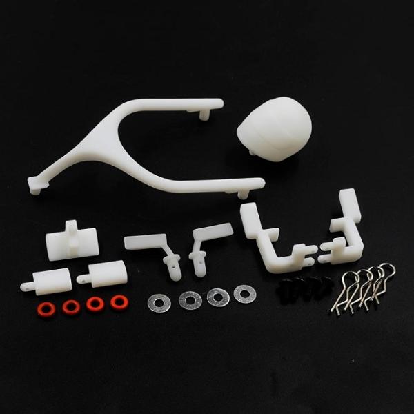 1/10スケールの樹脂製HALO、サイドミラー、ドライバーヘルメットのセットです。従来品に比べてサイドミラーが現代的にアップデートされ、車載カメラが追加されました。※HALOのねじ取付穴が付属のM3ネジに対して小さくなっております。　M3ネ...