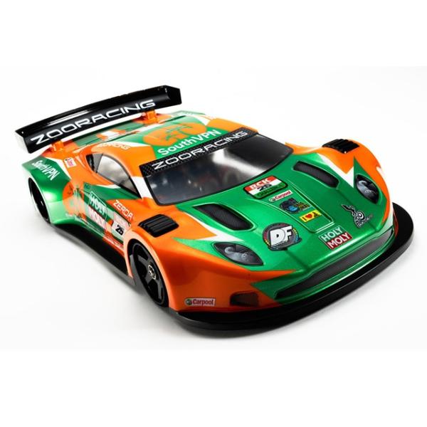 With the Zerda GT12 body shell, ZooRacing finally enters the very popular GT12 1:12 racing class. This GT body shell rec...