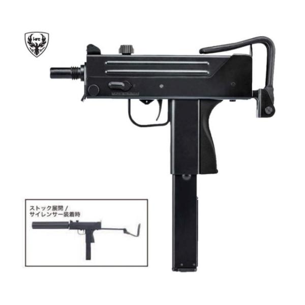 全長：約510mm(サイレンサー220mm)重量：約1455g(サイレンサー126g)材質：メタル、ABS樹脂マガジン装弾数：42rds