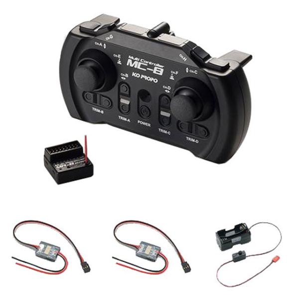 マルチコントローラー MC-8 + MR-8 + MD-1（ニュートラルブレーキ仕様）ｘ２個 セット●MD-1NB 2個が付属するお得なセット●電子工作やキャタピラ、クレーンアームなどロボット作成に最適【MC-8スペック】●2.4GHz M...