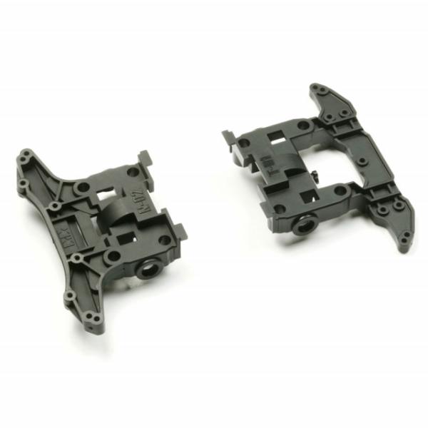 マンタレイMk.IIから採用され、ノーズ部分を軽快に仕上げたN-02ユニットと、ミニ四駆PRO各車に標準装備されているT-01ユニットの強化タイプです。グラスファイバーを配合したABS樹脂を使用してシャーシ剛性を高めます。カラーはブラック。...