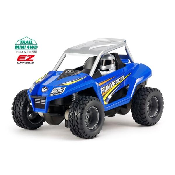 全長=130 mm 写真はキットを組み立て、塗装したものです【 ゆかいなフォルムと元気な走り！ 】 パワフルな走りが楽しいミニ四輪駆動車のプラスチックモデル組み立てキットです。ファンブルンは多用途バギー、UTV(ユーテリティ・タスク・ビーク...