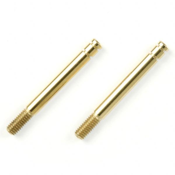 チタンコートによりダンパーシャフトの表面硬度をアップ。砂やほこりによって起こるダンパーシャフトの擦り傷を防ぎ、常になめらかなダンパーの動きを保ちます。カラーは高級感あふれるチタンゴールド。XV-01シャーシ・XV-01Tシャーシ・XV-01...