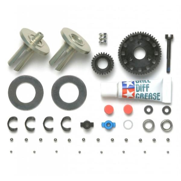 標準装備のギヤデフに換えて使用する、1/16インチボールを12個使用したリヤボールデフです。安定性が高く、扱いやすい操縦特性を発揮します。【適応車種・パーツ】TA06、TA06PROシャーシキット